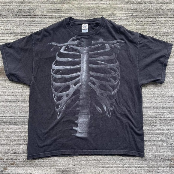 Unbranded | Shirts | Vintage Y2k Skeleton Skull Rib | Poshmark